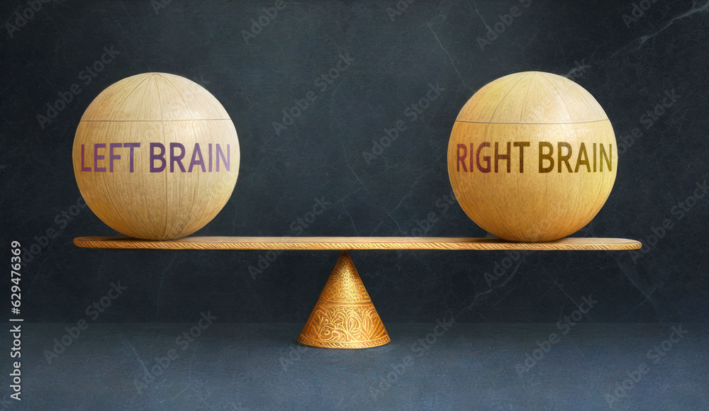 Left brain and Right brain in balance - a metaphor showing the ...