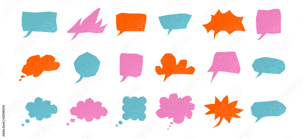 Big set of geometric bubbles for dialogue and reflection. Speech bubble ...