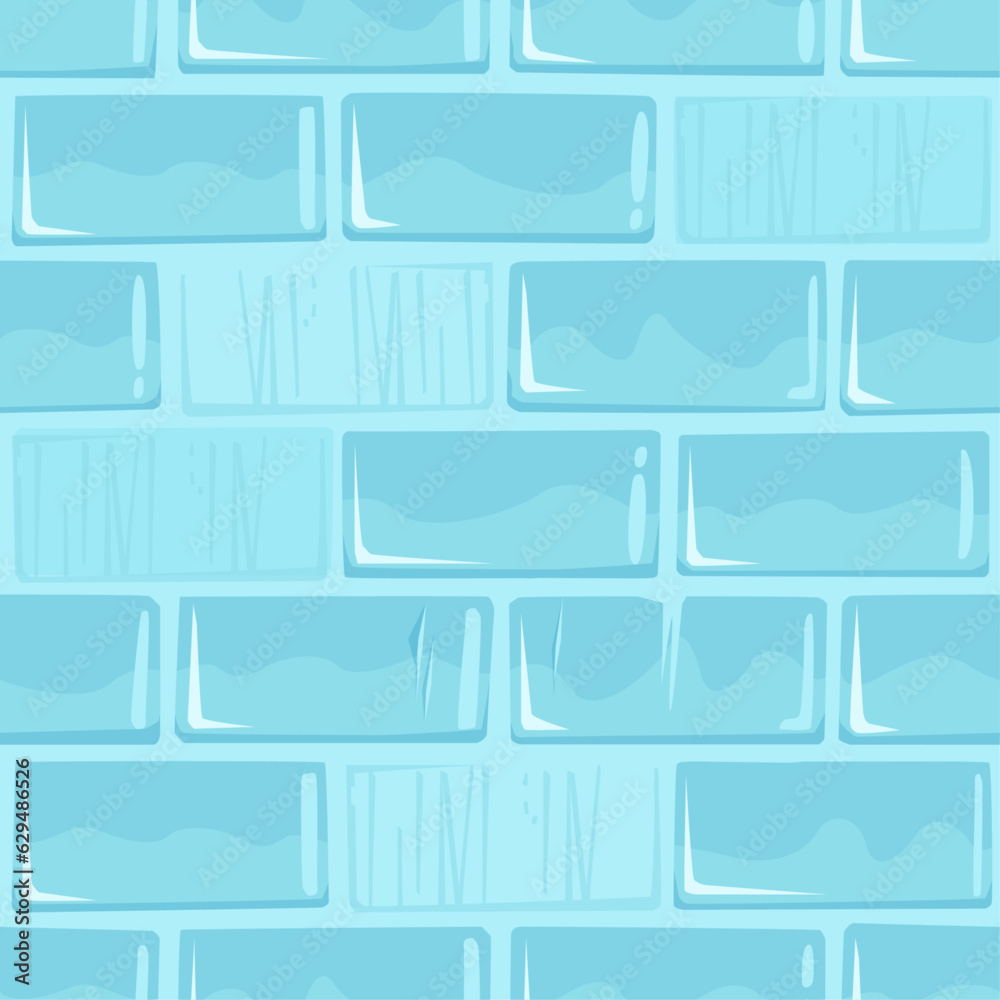 Unfinished Ice Castle Wall Seamless Texture, Building Blocks of Shiny ...
