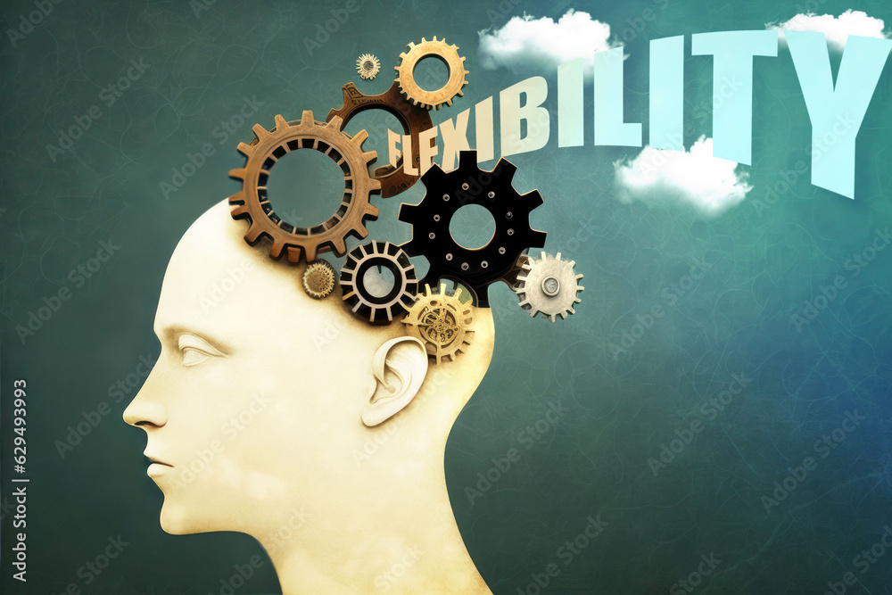 Flexibility that occupies human mind. Concept of Flexibility that comes ...