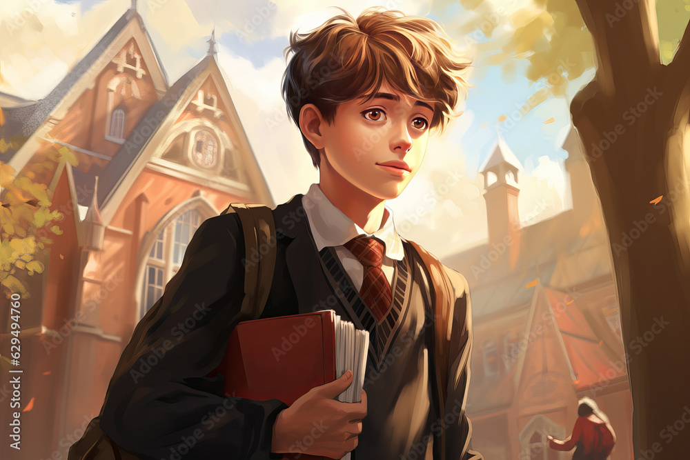 Semirealistic illustration cover, of the main child boy character going ...