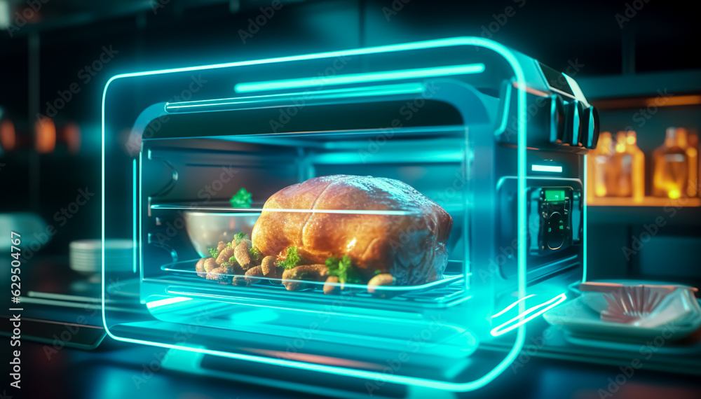 cooking food technology device with future digital oven.innovation ...