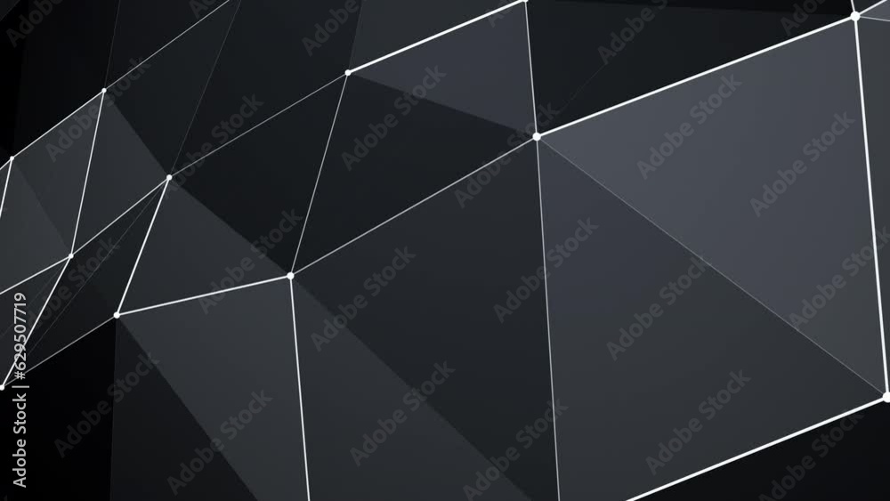 Abstract 3D animated background motion transformation white dots lines ...