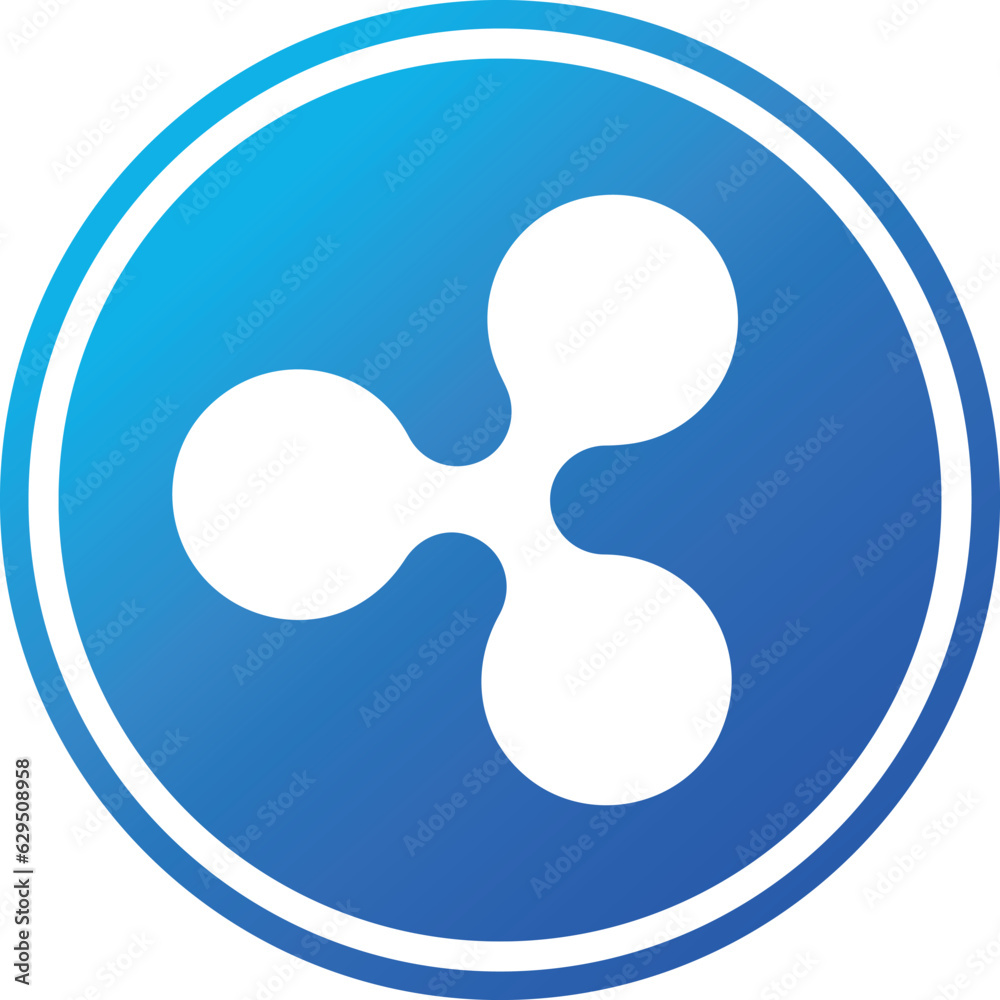 Cryptocurrency logos in blue circle. vector logo images. 3d ...