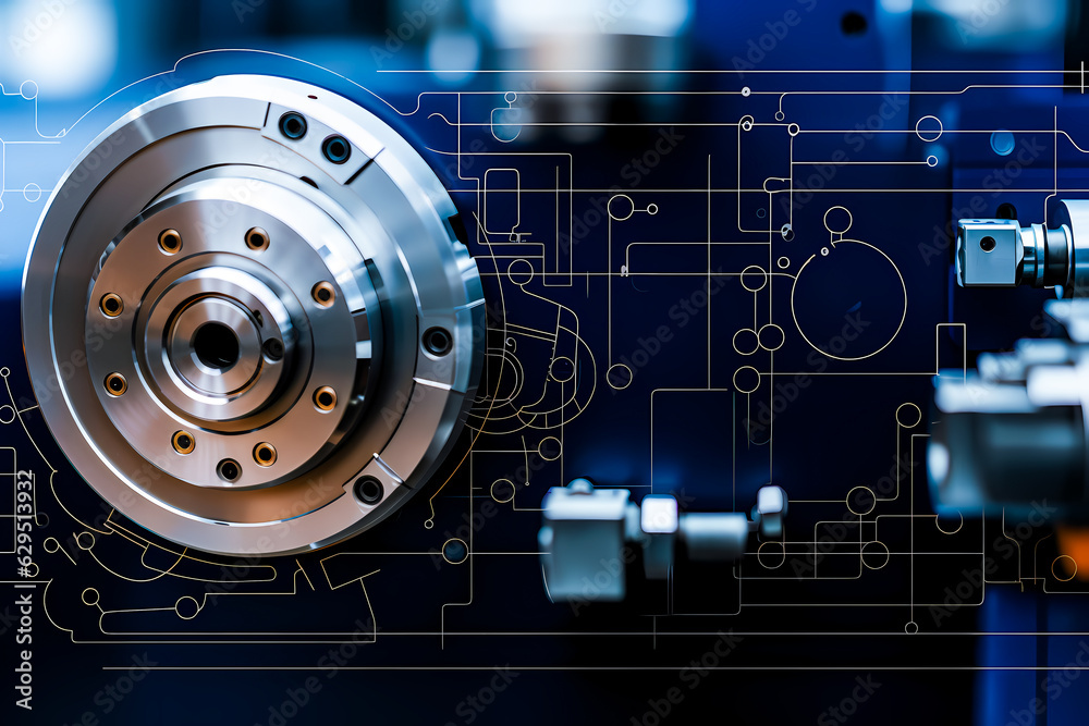 machine technical blueprint circuit board background milling machine ...