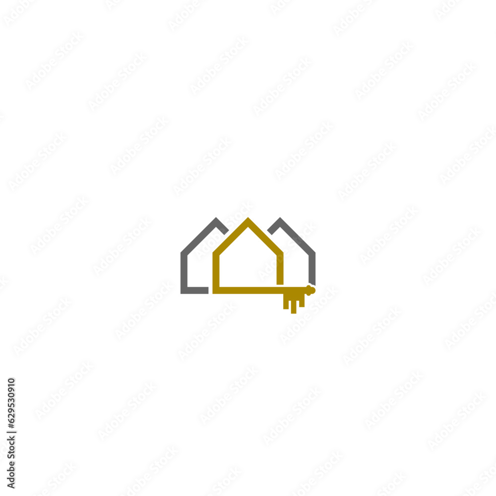 House key logo. House and key logotype isolated on white background ...