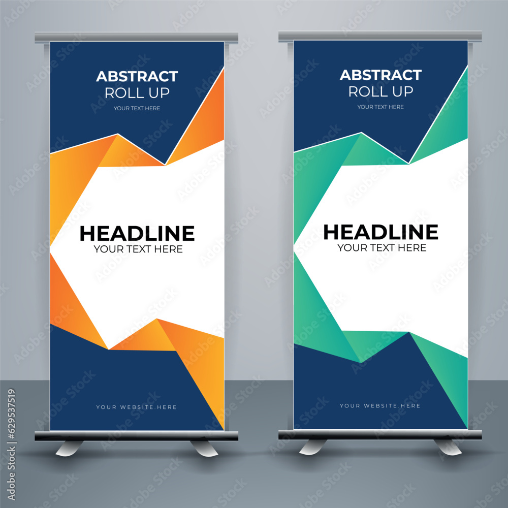 Vetor de Modern roll up banner template, Standee template, X-banner ...