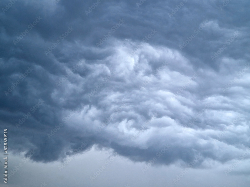 Dark gray clouds before rain. Natural disasters and ecology. Background ...