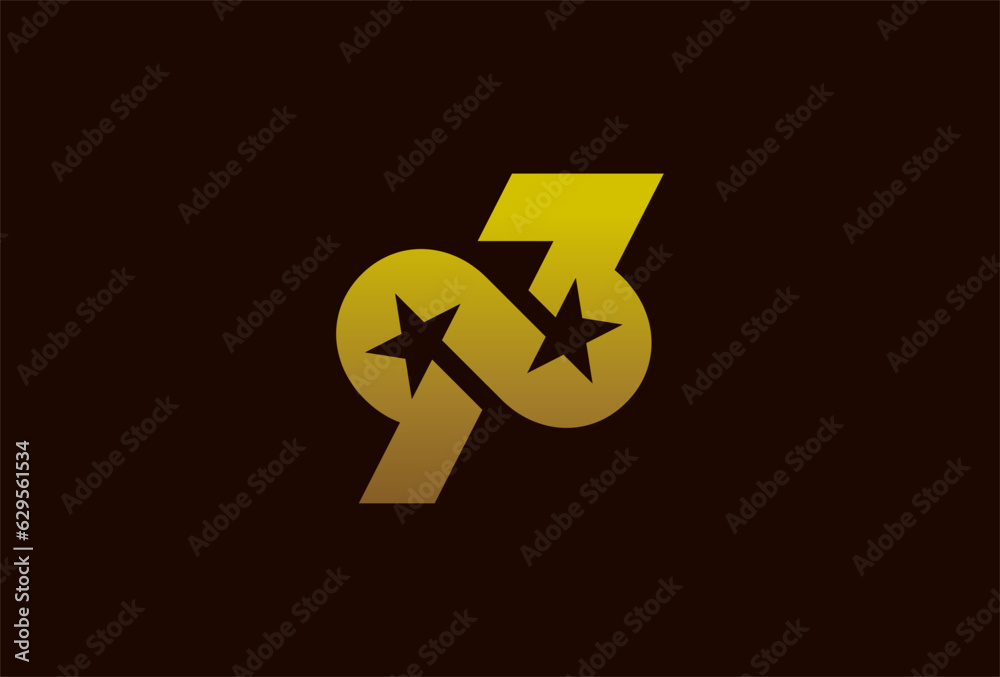 Number 93 Logo. Monogram number 93 formed from the infinity symbol with ...