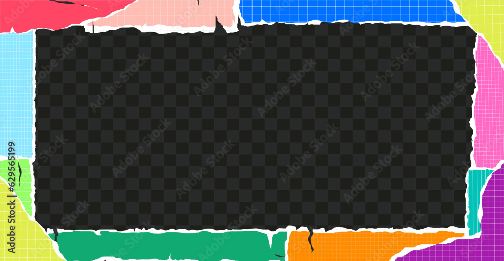 Banner template with rip paper on transparent background. Vector ...