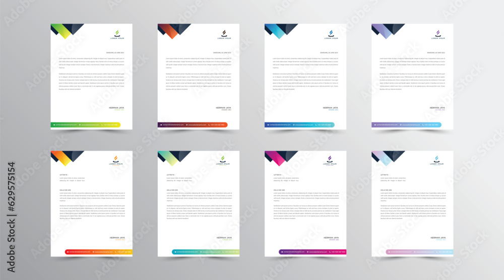 Letterhead Design Template. set Abstract Letterhead Design, Modern ...