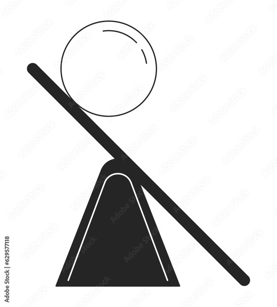 Surreal balance flat monochrome isolated conceptual clipart. Impossible ...