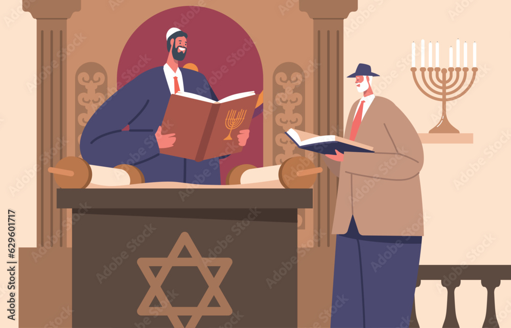 Sacred Gathering At Synagogue, Where Prayers, Torah Readings, And ...