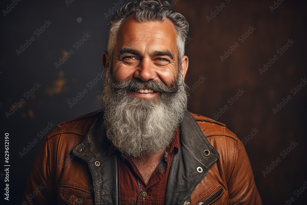 Generative ai collage of cool modern man guy look in camera on black ...