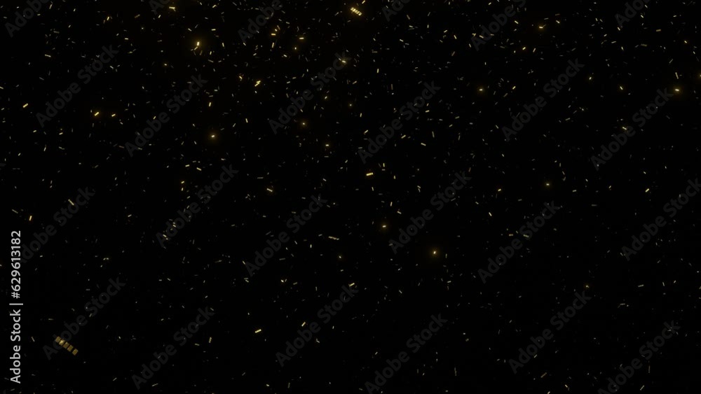 Celebration and inauguration falling one million golden confetti ...