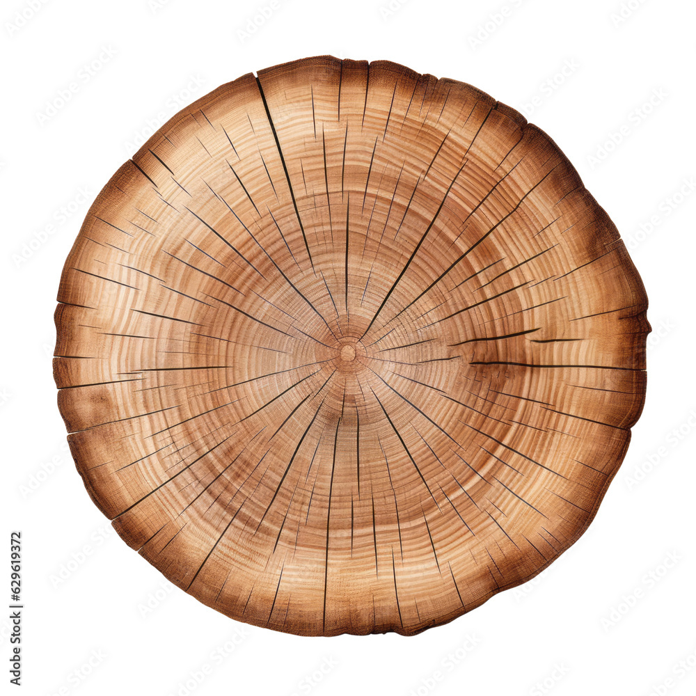 cross section of tree trunk isolated on transparent background cutout ...