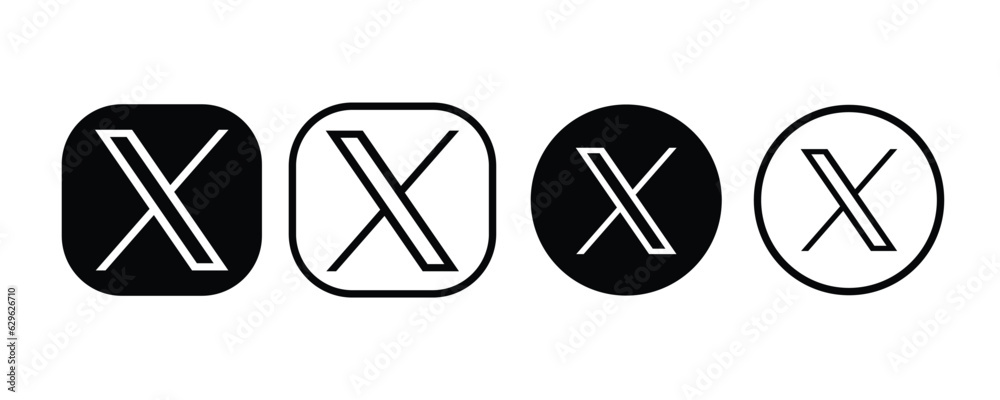 Delhi, India, July 31, 2023: Twitter new X logo icon set. Twitter logo ...