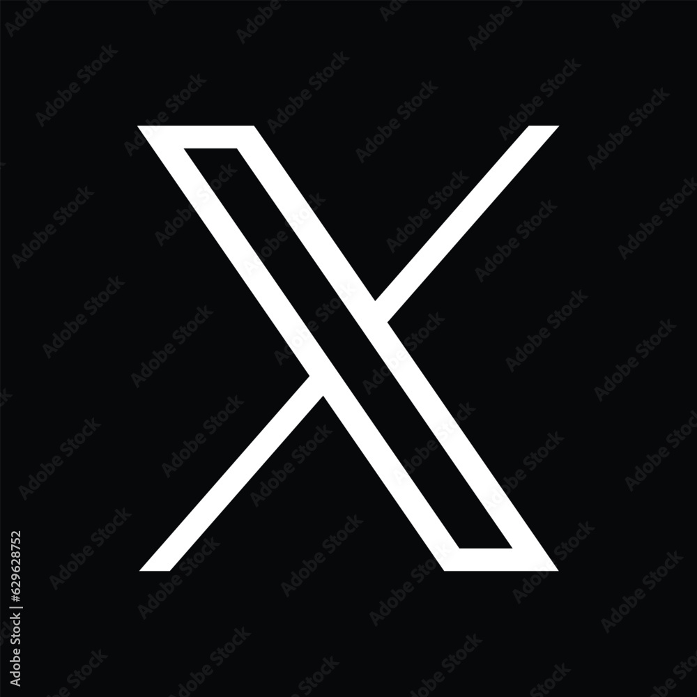Delhi, India, July 31, 2023: Twitter new X white logo in black ...