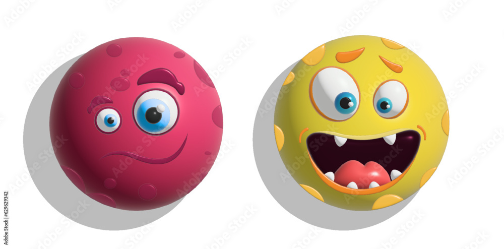 Smileys emoji vector set. Smiley emojis horror character mascot ...