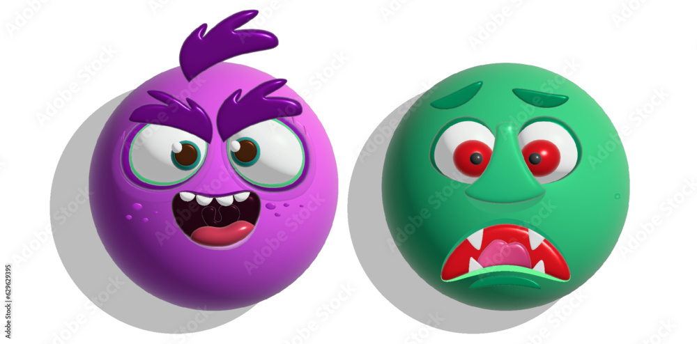 Smileys emoji vector set. Smiley emojis horror character mascot ...