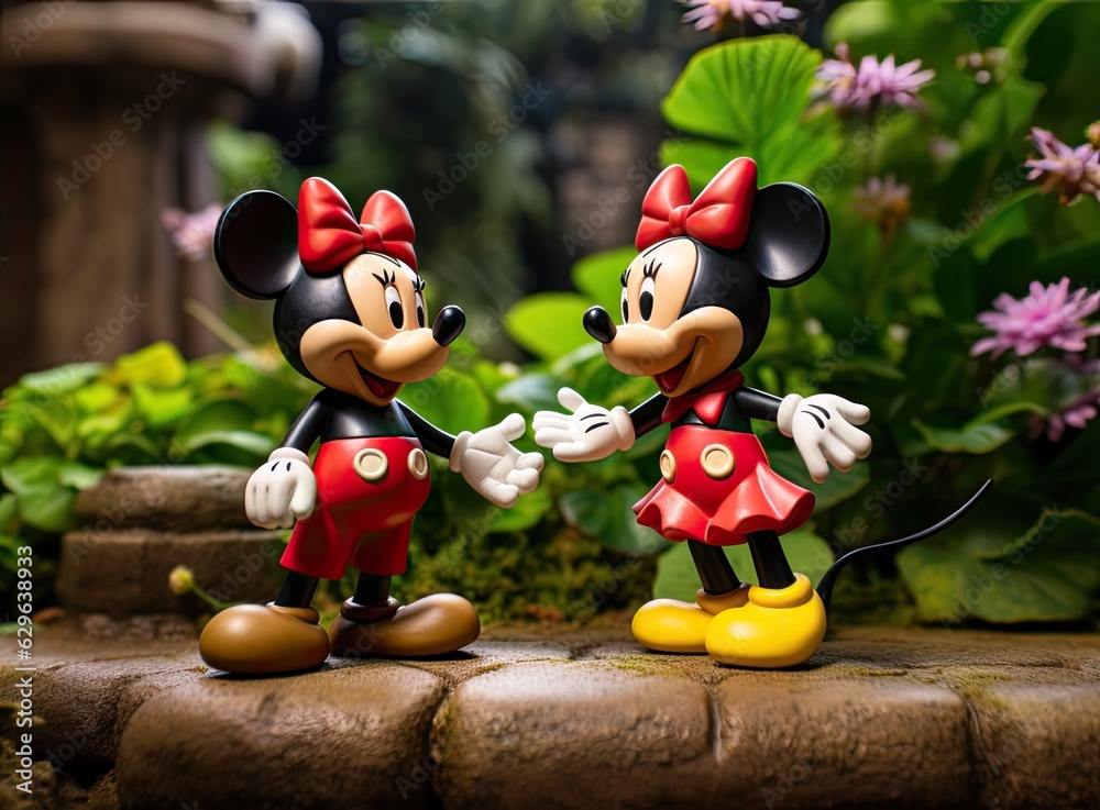 Foto de Mickey Mouse and Minnie mouse figure character in toy gift shop ...