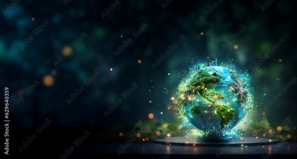 concept of saving the earth and energy Planet Earth with leaf texture ...