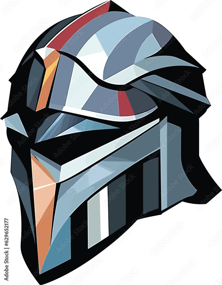 Knight Front View Illustration. Medieval knight in armor, vector logo ...