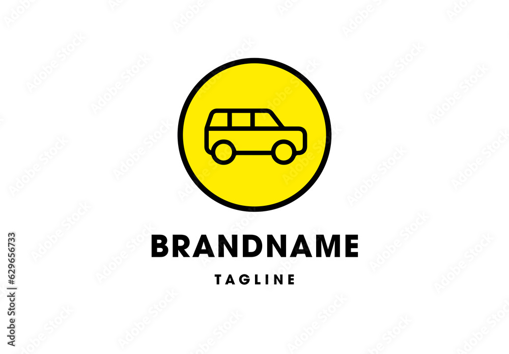 Customizable Logo Car Garage Editable Yellow Circle Stock Template ...