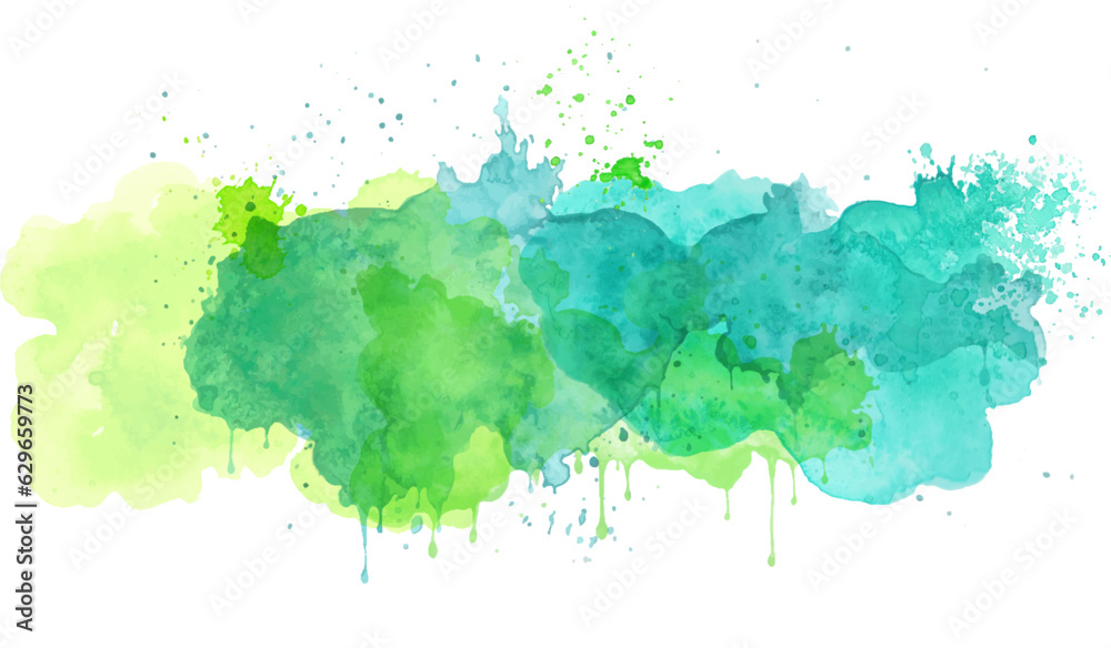 Abstract Bright Watercolor Stain Isolated On White Background Hand