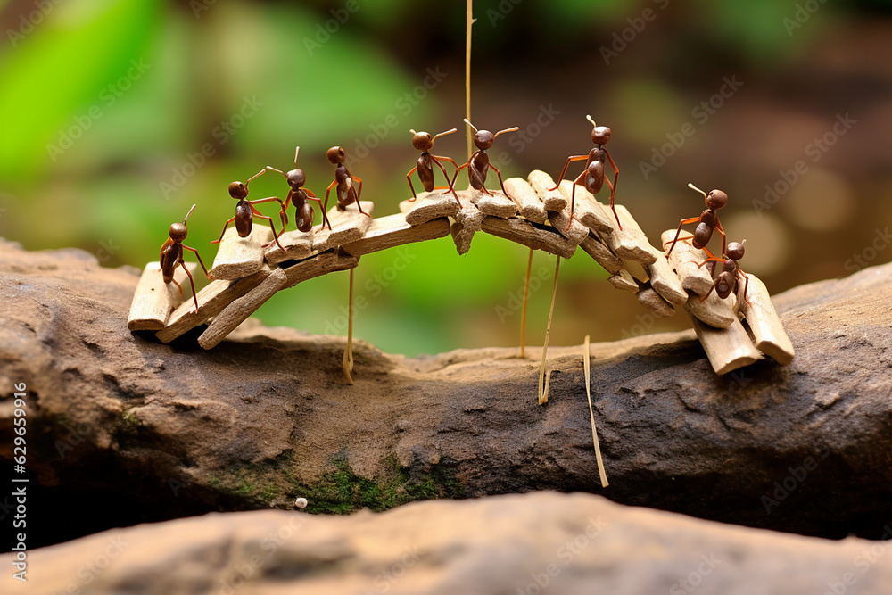 Ants Building Bridge: Incredible Teamwork - Created with generative AI ...