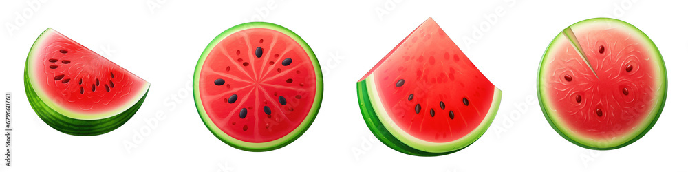 Watermelon clipart collection, vector, icons isolated on transparent ...