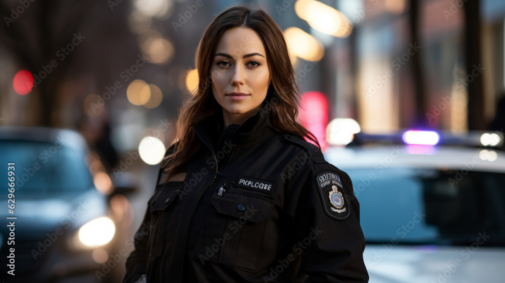 Confident Female Police Officer on Duty Stock Photo | Adobe Stock