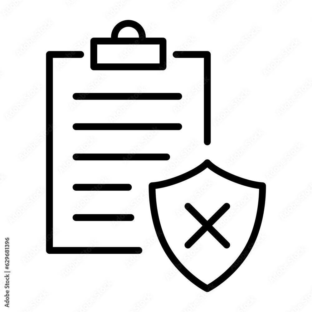 Black single office policy not approved line icon, simple outline ...