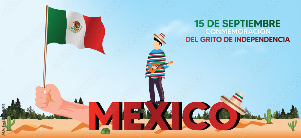 Mexican translation of the inscription: September 15 commemoration of ...