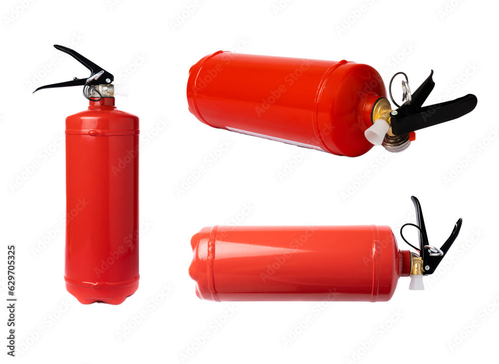 Fire extinguisher isolated on white background. Fire protection, home ...