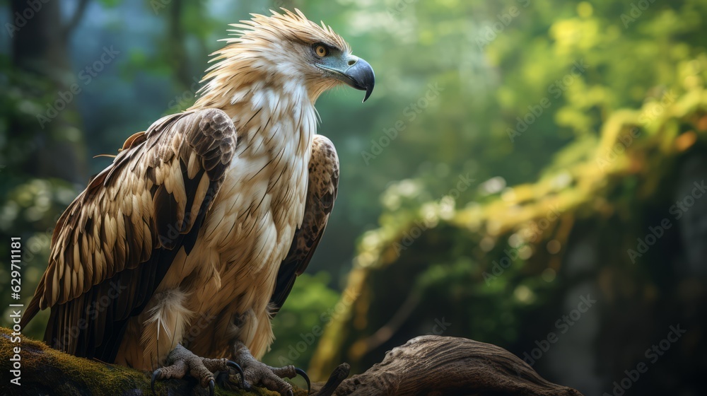 Philippine eagle in nature side view. Philippine eagle rare bird in the ...