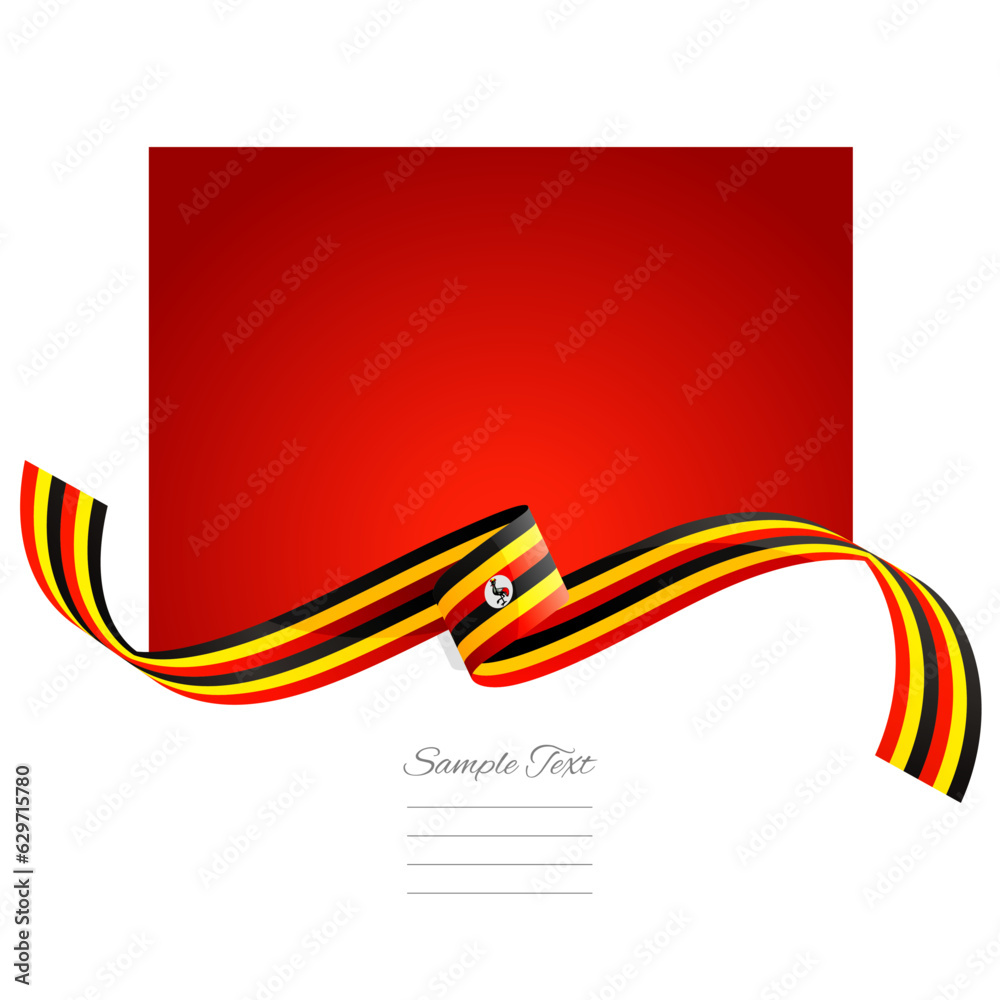 Uganda flag vector. World flags and ribbons. Ugandan flag ribbon on ...