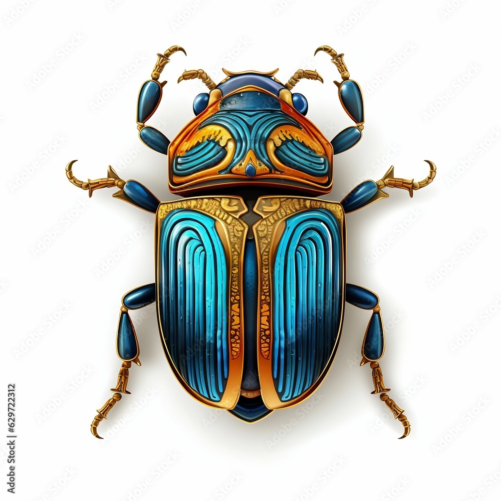 Ancient Egypt Scarab Beetle Isolated on White Background. Generative ai ...
