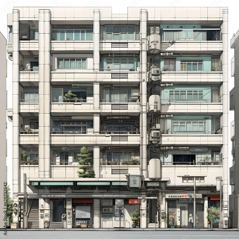 Orthographic Tokyo Japan Orthographic View Building. Stock Illustration ...