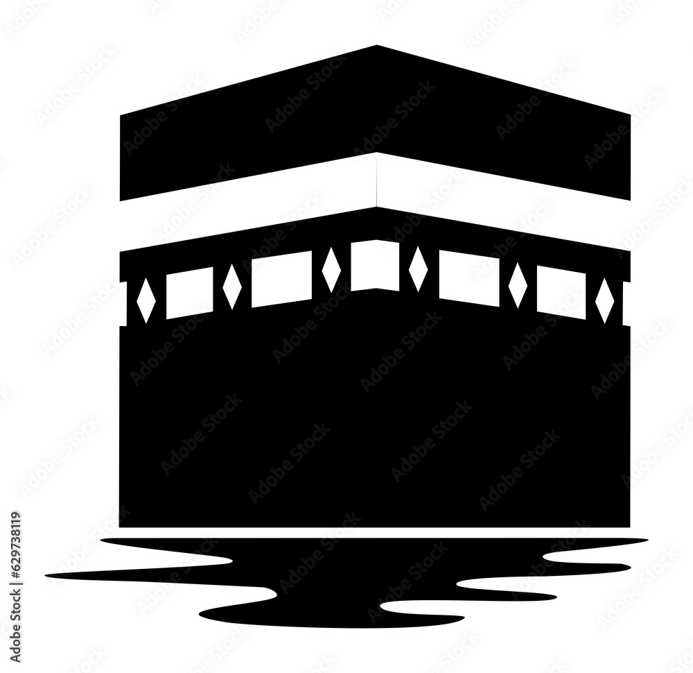 Ilustração do Stock: The Kaaba, Ka'ba, Ka'bah or Kabah, is a building ...