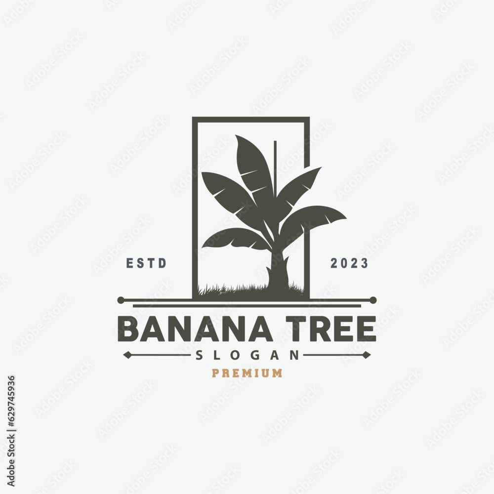 Banana Tree Logo, Banana Tree Simple Silhouette Design, Plant Icon ...