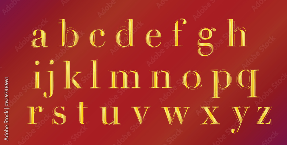 Gold elegant font, alphabet letters font Stock Vector | Adobe Stock