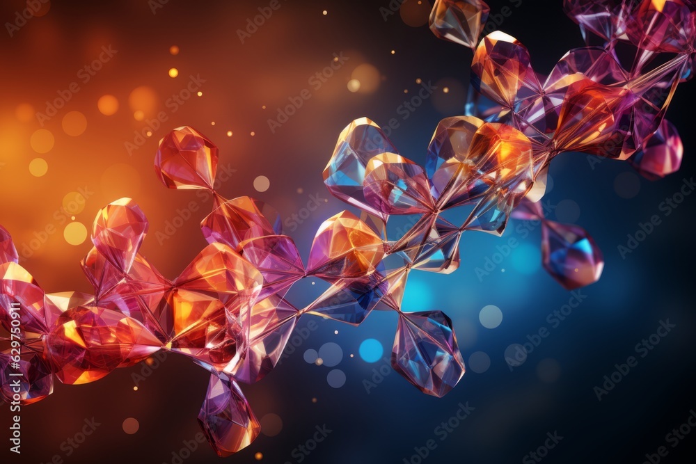 ADN expresado artísticamente: Molécula de ADN en 3D con polígonos ...