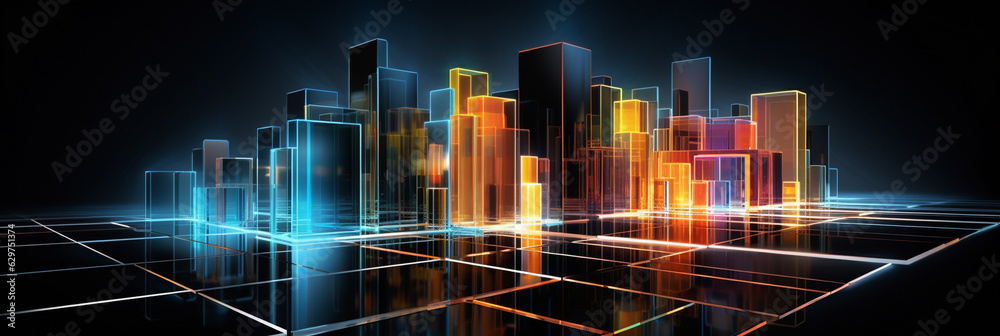 Abstract technology city background Abstract modern tech city ...