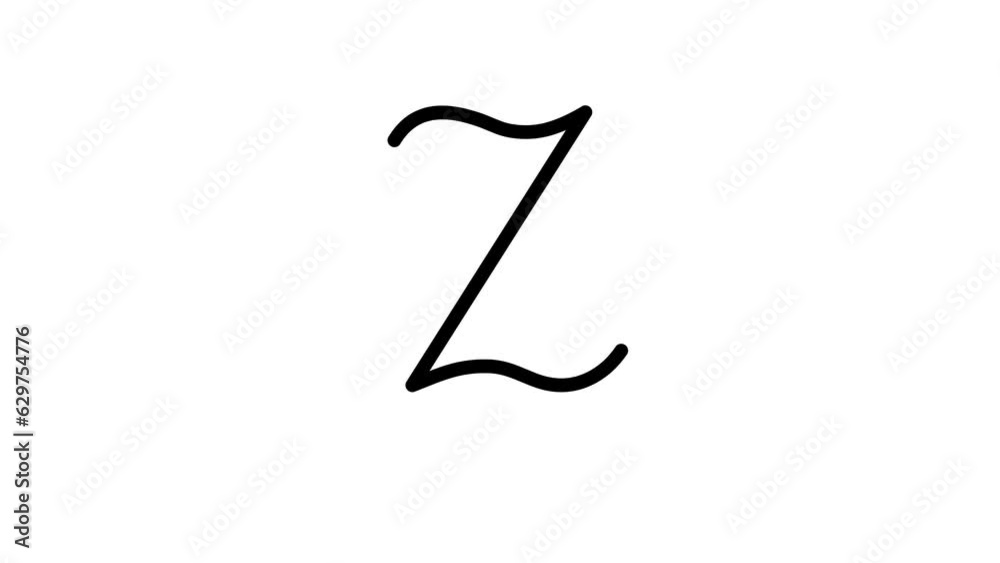 Z letter big writing cartoon animation. Compatibile part of alphabet ...