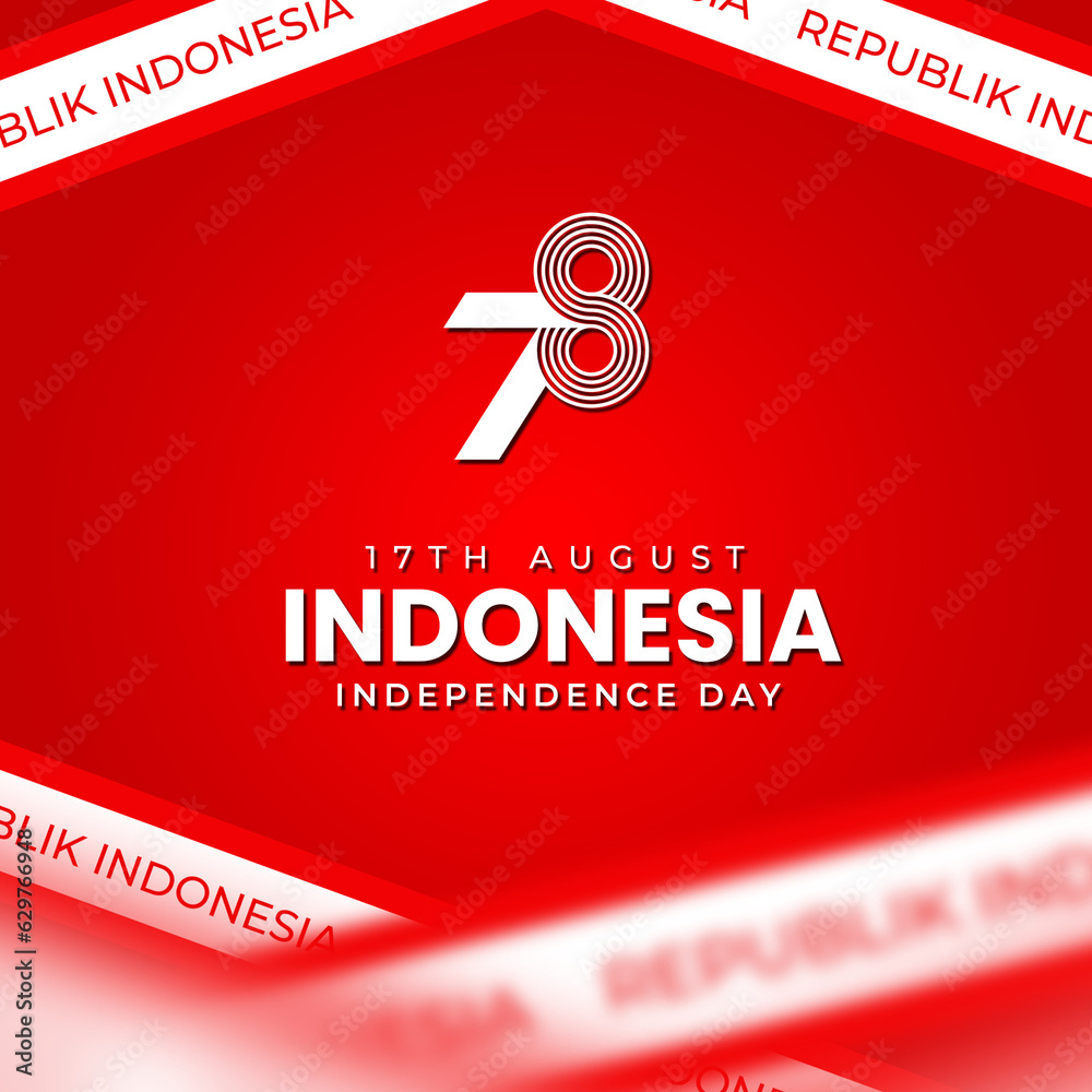 indonesia independence day banner design template Dirgahayu republik ...