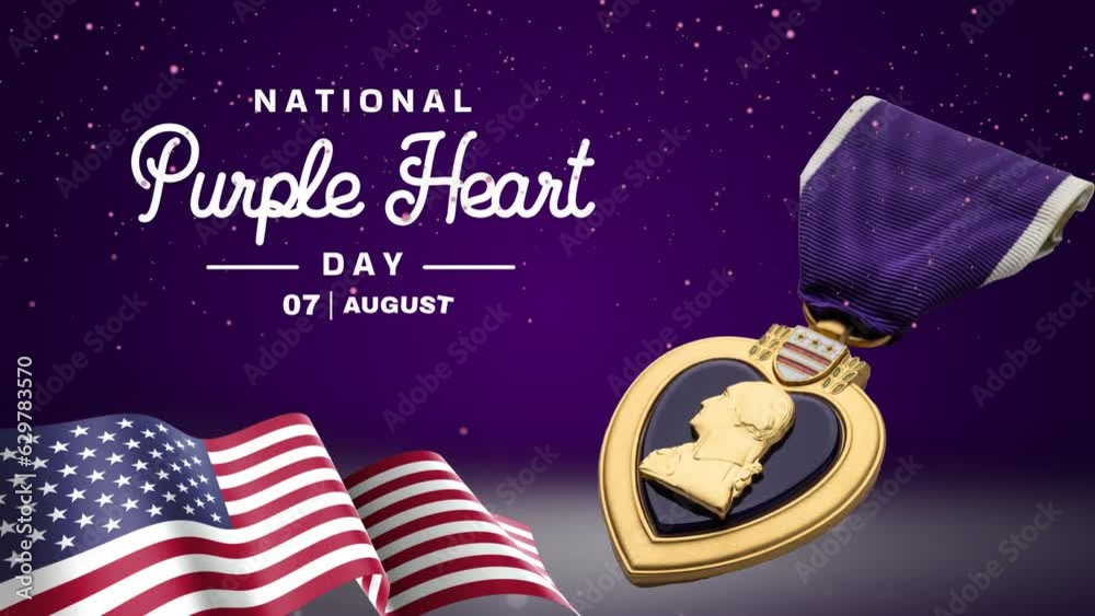 National Purple Heart Day. Handwritten animation of Purple Heart Day on ...