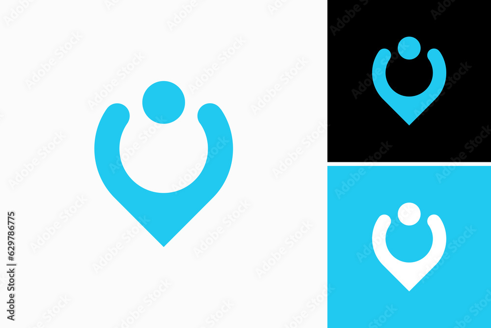 local pin and people logo vector sign Stock Vector | Adobe Stock