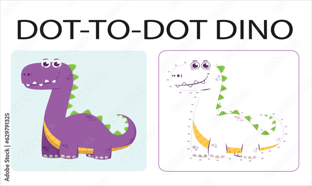 A connect or join dots to dot kids puzzle work sheet drawing of a ...