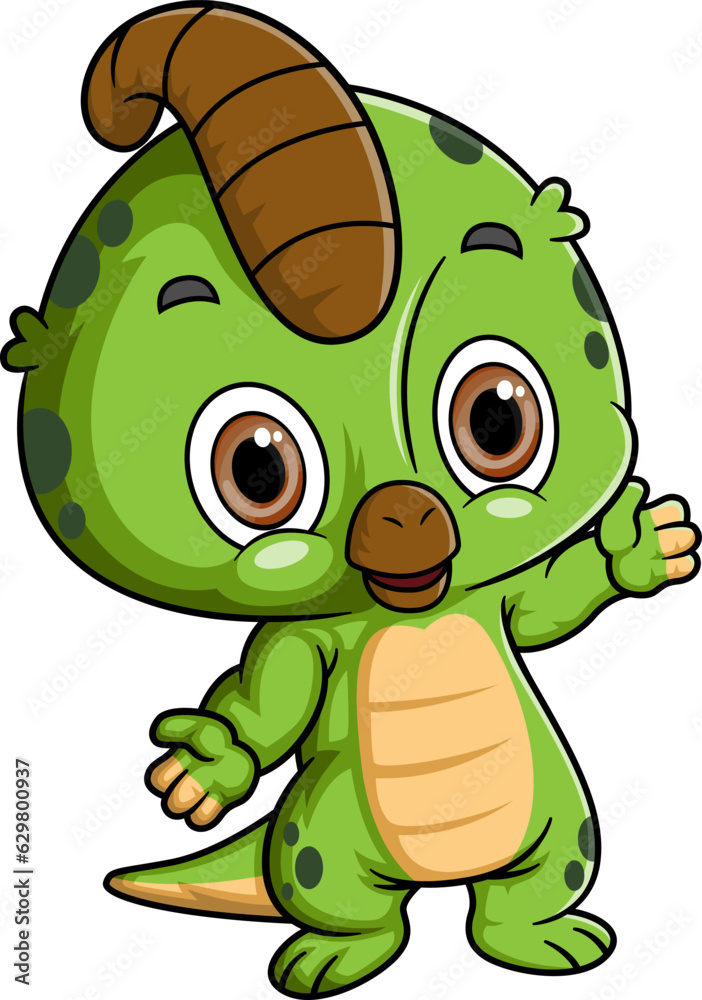 Cartoon baby parasaurolophus isolated on white background Stock Vector ...